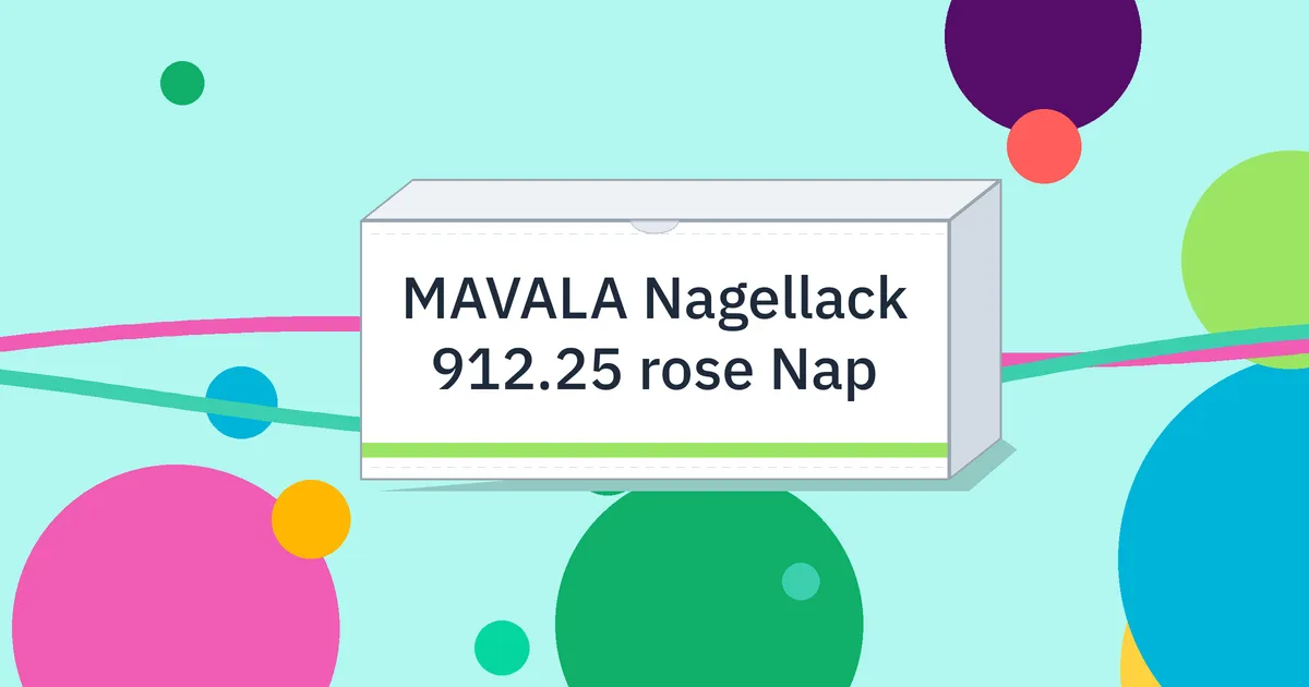 Symbolbild: Packung mit der Aufschrift MAVALA Nagellack 912.25 rose Nap (PZN 16496687) – Verfügbarkeit und Bezug in Apotheken in Frankfurt am Main