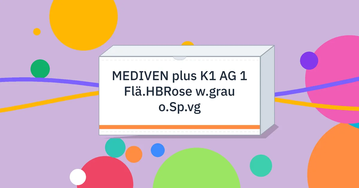 Symbolbild: Packung mit der Aufschrift MEDIVEN plus K1 AG 1 Flä.HBRose w.grau o.Sp.vg (PZN 18940011) – Verfügbarkeit und Bezug in Apotheken in Frankfurt am Main