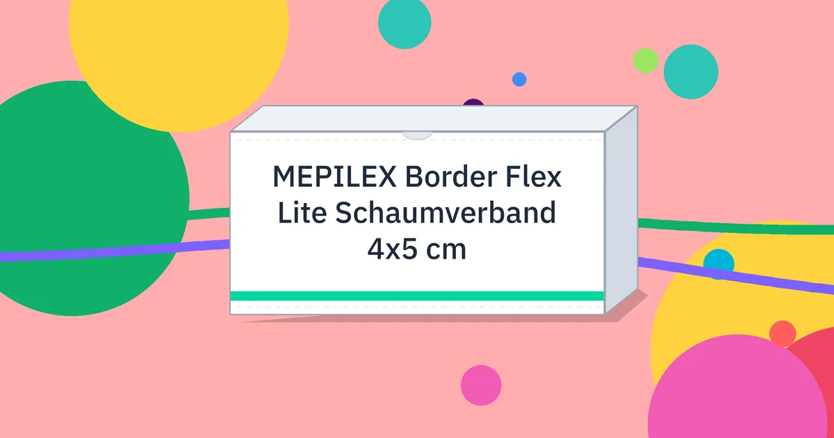 Symbolbild: Packung mit der Aufschrift MEPILEX Border Flex Lite Schaumverband 4x5 cm (PZN 17850694) – Verfügbarkeit und Bezug in Apotheken in Frankfurt am Main