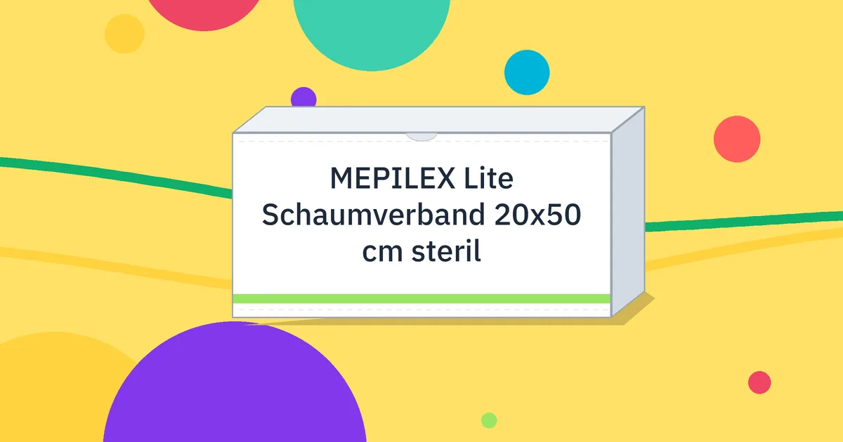 Symbolbild: Packung mit der Aufschrift MEPILEX Lite Schaumverband 20x50 cm steril (PZN 19474634) – Verfügbarkeit und Bezug in Apotheken in Frankfurt am Main