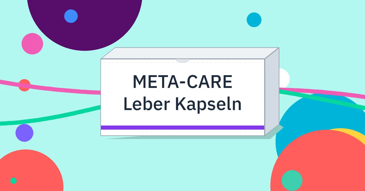 Symbolbild: Packung mit der Aufschrift META-CARE Leber Kapseln (PZN 13827913) – Verfügbarkeit und Bezug in Apotheken in Frankfurt am Main