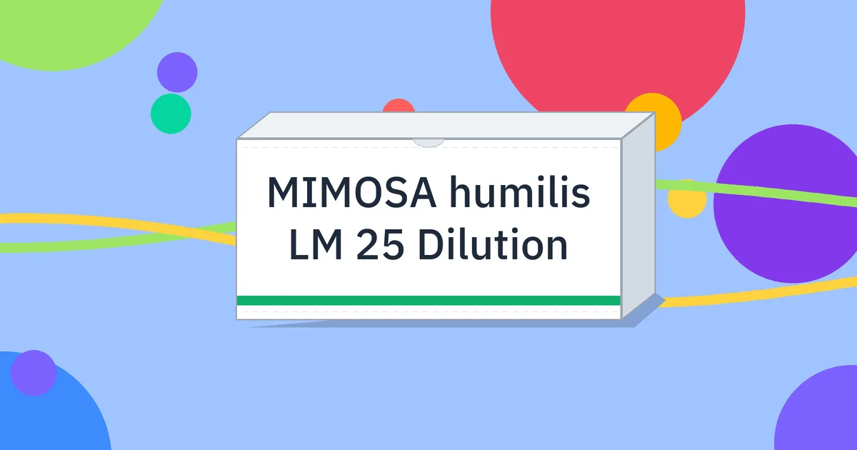 Symbolbild: Packung mit der Aufschrift MIMOSA humilis LM 25 Dilution (PZN 13608571) – Verfügbarkeit und Bezug in Apotheken in Frankfurt am Main
