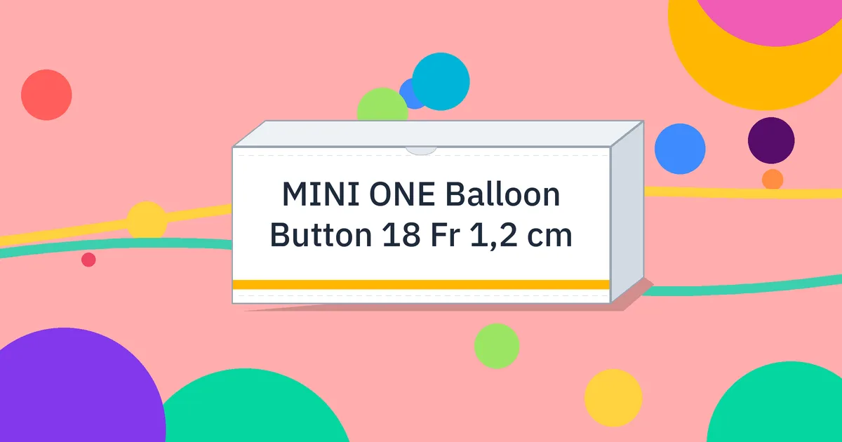 Symbolbild: Packung mit der Aufschrift MINI ONE Balloon Button 18 Fr 1,2 cm (PZN 14342187) – Verfügbarkeit und Bezug in Apotheken in Frankfurt am Main
