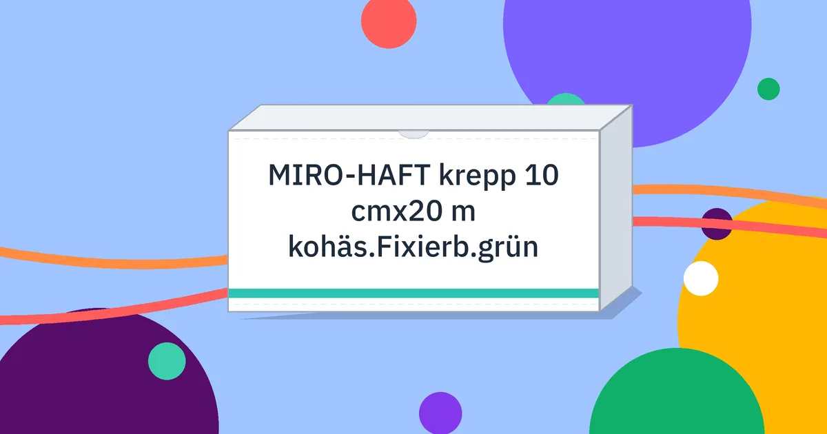 Symbolbild: Packung mit der Aufschrift MIRO-HAFT krepp 10 cmx20 m kohäs.Fixierb.grün (PZN 01212684) – Verfügbarkeit und Bezug in Apotheken in Frankfurt am Main