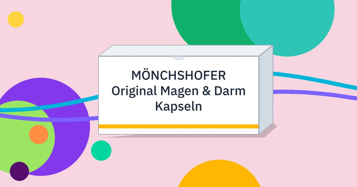 Symbolbild: Packung mit der Aufschrift MÖNCHSHOFER Original Magen & Darm Kapseln (PZN 18075369) – Verfügbarkeit und Bezug in Apotheken in Frankfurt am Main