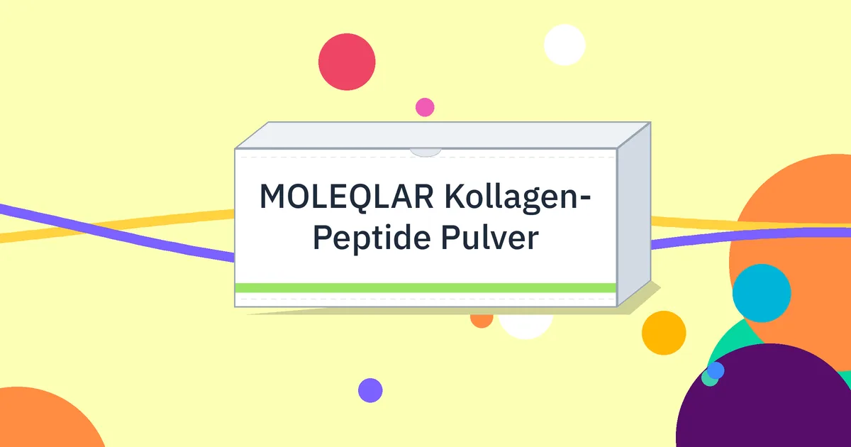 Symbolbild: Packung mit der Aufschrift MOLEQLAR Kollagen-Peptide Pulver (PZN 19790861) – Verfügbarkeit und Bezug in Apotheken in Frankfurt am Main