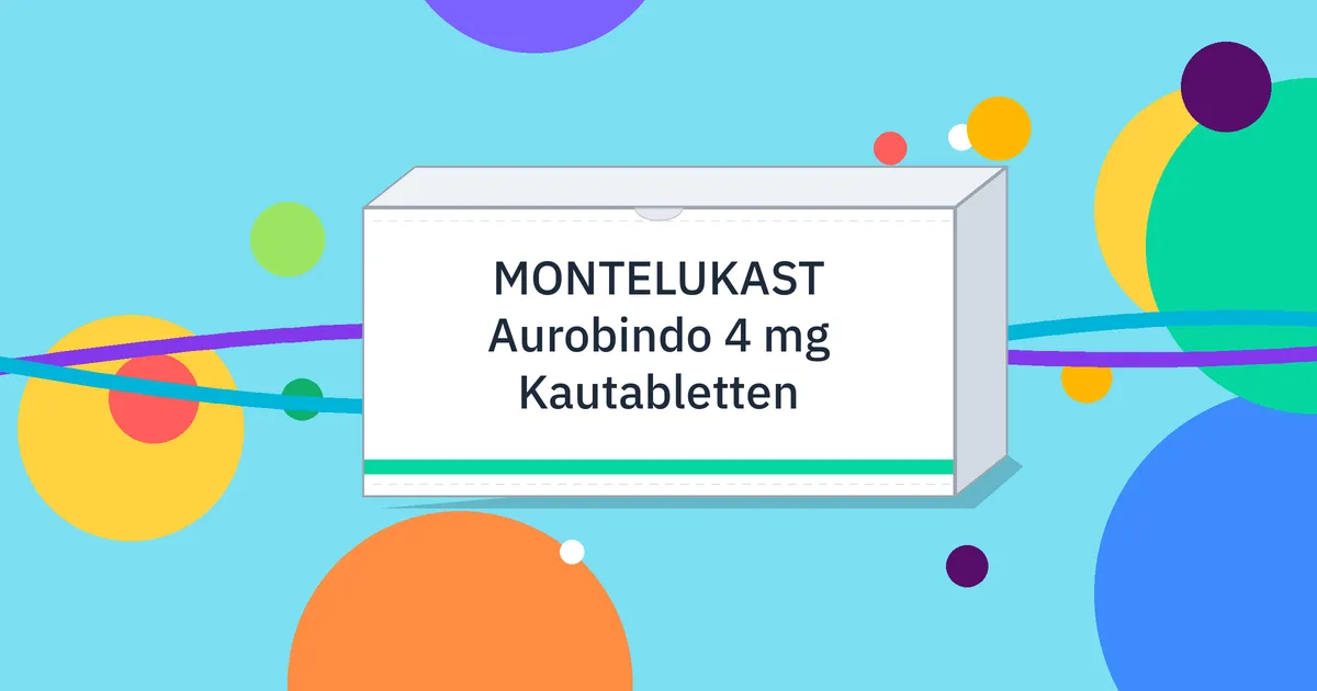 Symbolbild: Packung mit der Aufschrift MONTELUKAST Aurobindo 4 mg Kautabletten (PZN 15255527) – Verfügbarkeit und Bezug in Apotheken in Frankfurt am Main