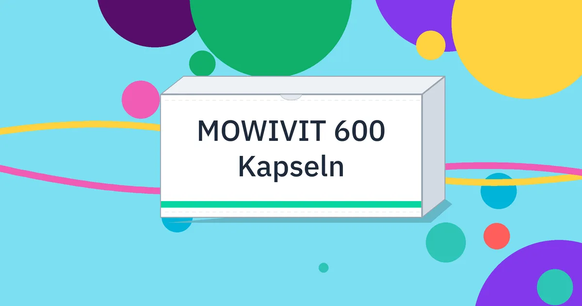 Symbolbild: Packung mit der Aufschrift MOWIVIT 600 Kapseln (PZN 04779747) – Verfügbarkeit und Bezug in Apotheken in Frankfurt am Main