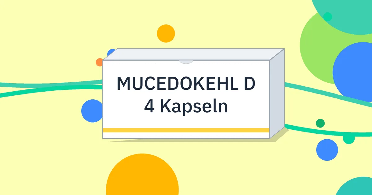 Symbolbild: Packung mit der Aufschrift MUCEDOKEHL D 4 Kapseln (PZN 04693000) – Verfügbarkeit und Bezug in Apotheken in Frankfurt am Main