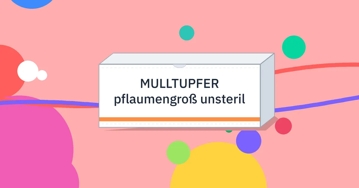 Symbolbild: Packung mit der Aufschrift MULLTUPFER pflaumengroß unsteril (PZN 00080364) – Verfügbarkeit und Bezug in Apotheken in Frankfurt am Main