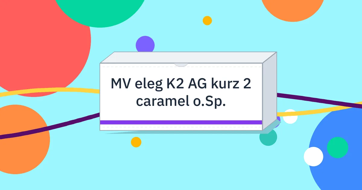 Symbolbild: Packung mit der Aufschrift MV eleg K2 AG kurz 2 caramel o.Sp. (PZN 00530844) – Verfügbarkeit und Bezug in Apotheken in Frankfurt am Main
