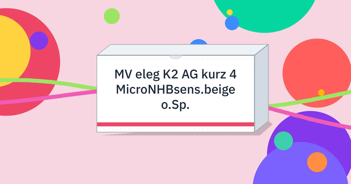 Symbolbild: Packung mit der Aufschrift MV eleg K2 AG kurz 4 MicroNHBsens.beige o.Sp. (PZN 15710204) – Verfügbarkeit und Bezug in Apotheken in Frankfurt am Main