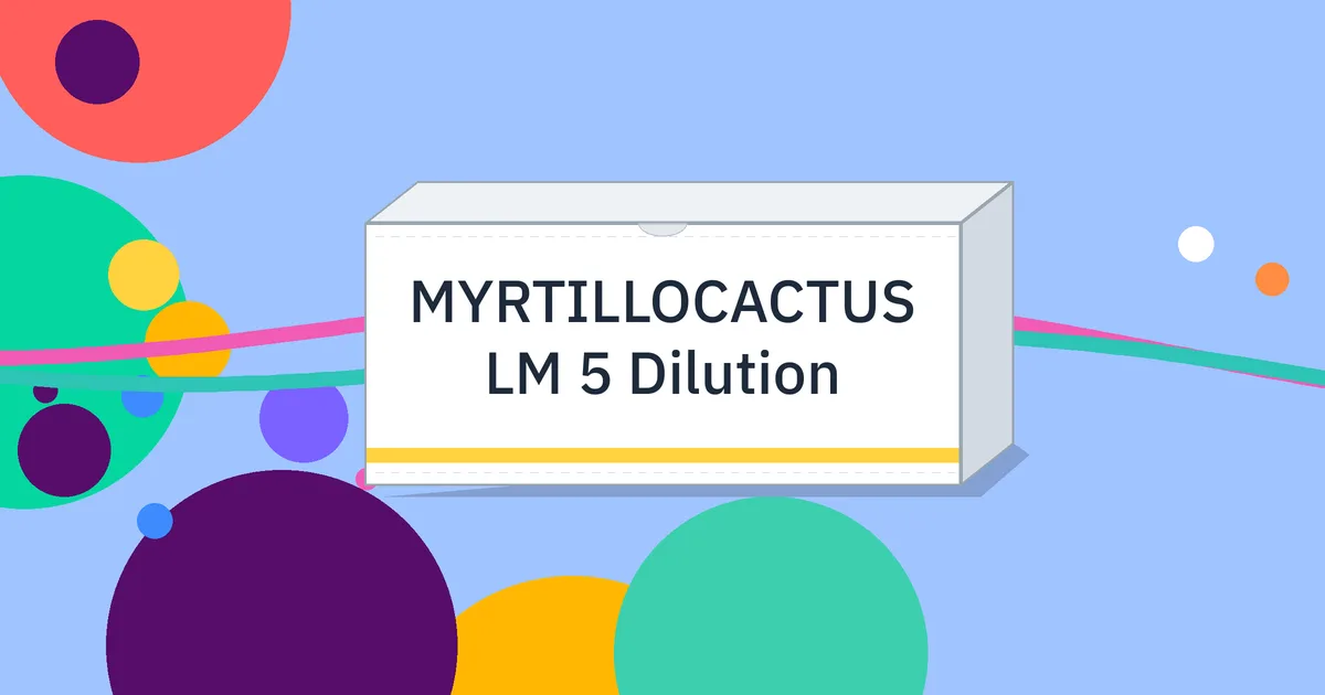 Symbolbild: Packung mit der Aufschrift MYRTILLOCACTUS LM 5 Dilution (PZN 13612934) – Verfügbarkeit und Bezug in Apotheken in Frankfurt am Main