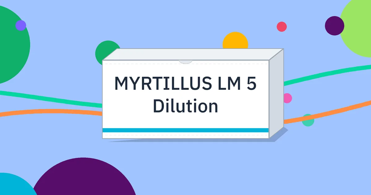 Symbolbild: Packung mit der Aufschrift MYRTILLUS LM 5 Dilution (PZN 13613425) – Verfügbarkeit und Bezug in Apotheken in Frankfurt am Main