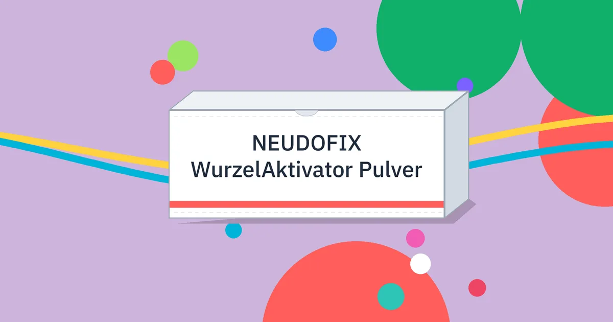 Symbolbild: Packung mit der Aufschrift NEUDOFIX WurzelAktivator Pulver (PZN 09427088) – Verfügbarkeit und Bezug in Apotheken in Frankfurt am Main
