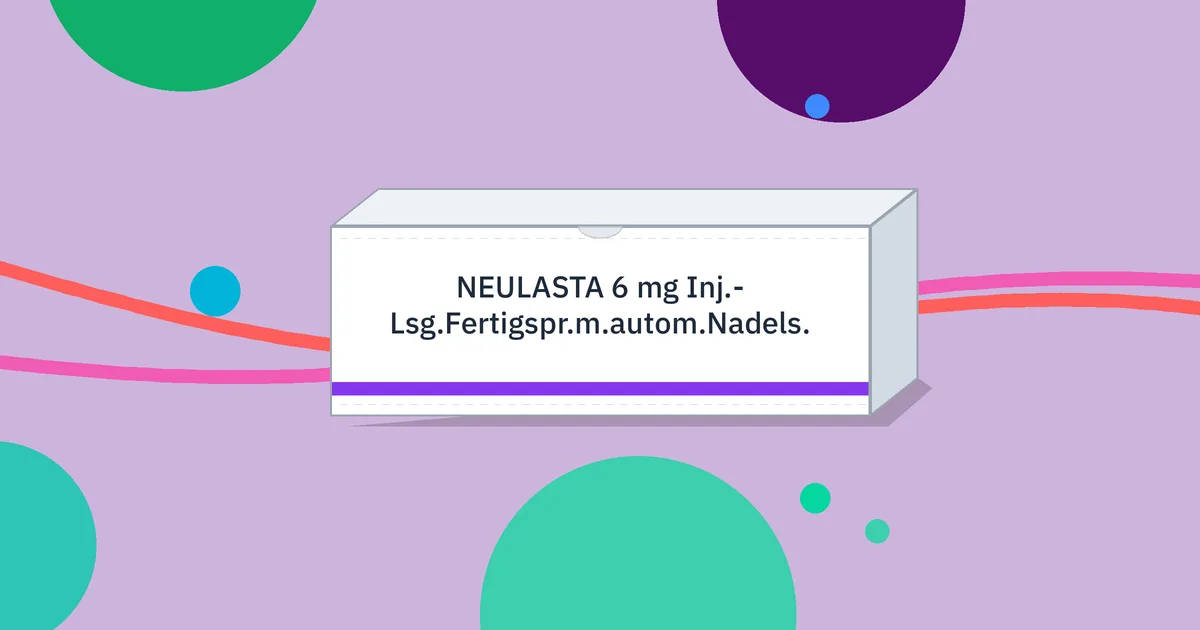 Symbolbild: Packung mit der Aufschrift NEULASTA 6 mg Inj.-Lsg.Fertigspr.m.autom.Nadels. (PZN 08856775) – Verfügbarkeit und Bezug in Apotheken in Frankfurt am Main