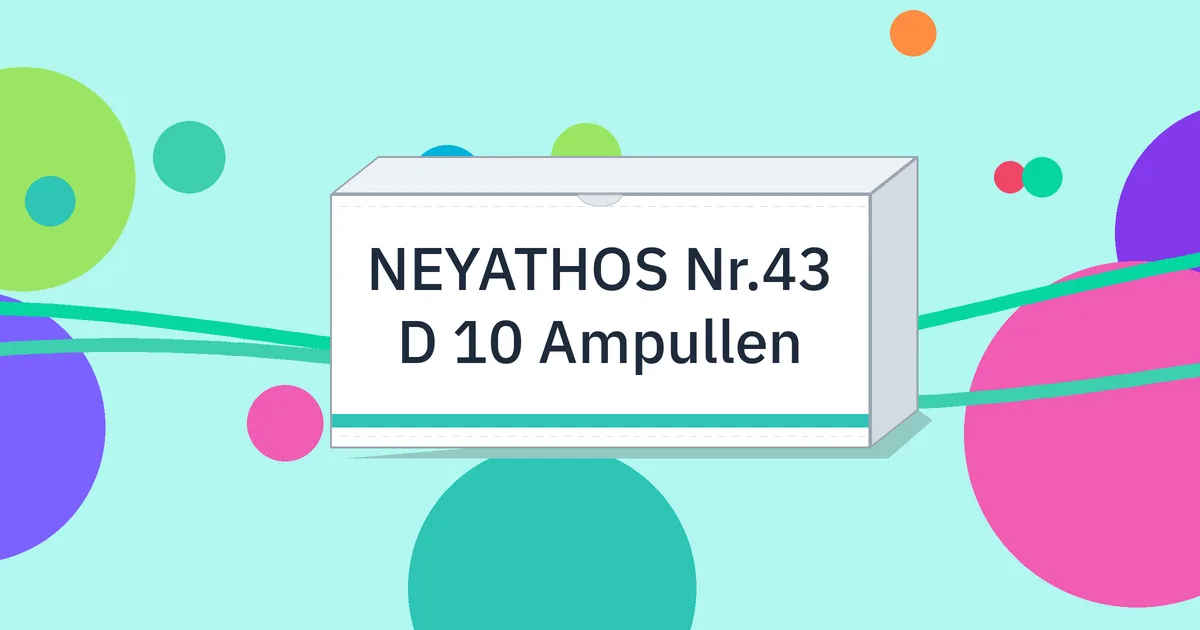 Symbolbild: Packung mit der Aufschrift NEYATHOS Nr.43 D 10 Ampullen (PZN 06486877) – Verfügbarkeit und Bezug in Apotheken in Frankfurt am Main