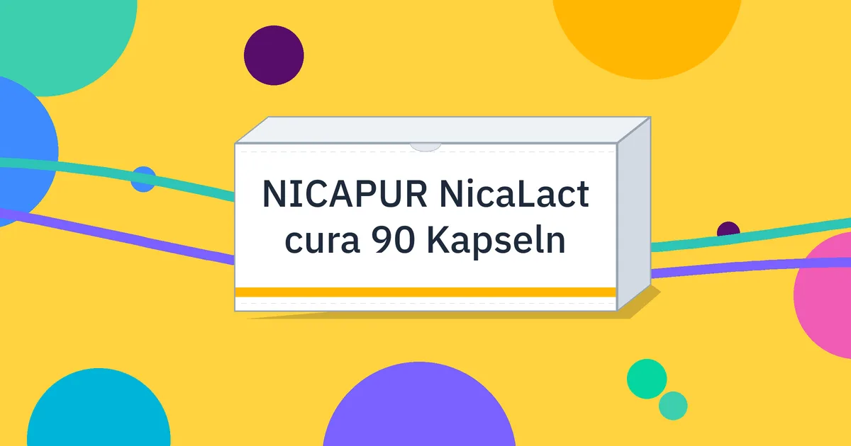 Symbolbild: Packung mit der Aufschrift NICAPUR NicaLact cura 90 Kapseln (PZN 06835444) – Verfügbarkeit und Bezug in Apotheken in Frankfurt am Main