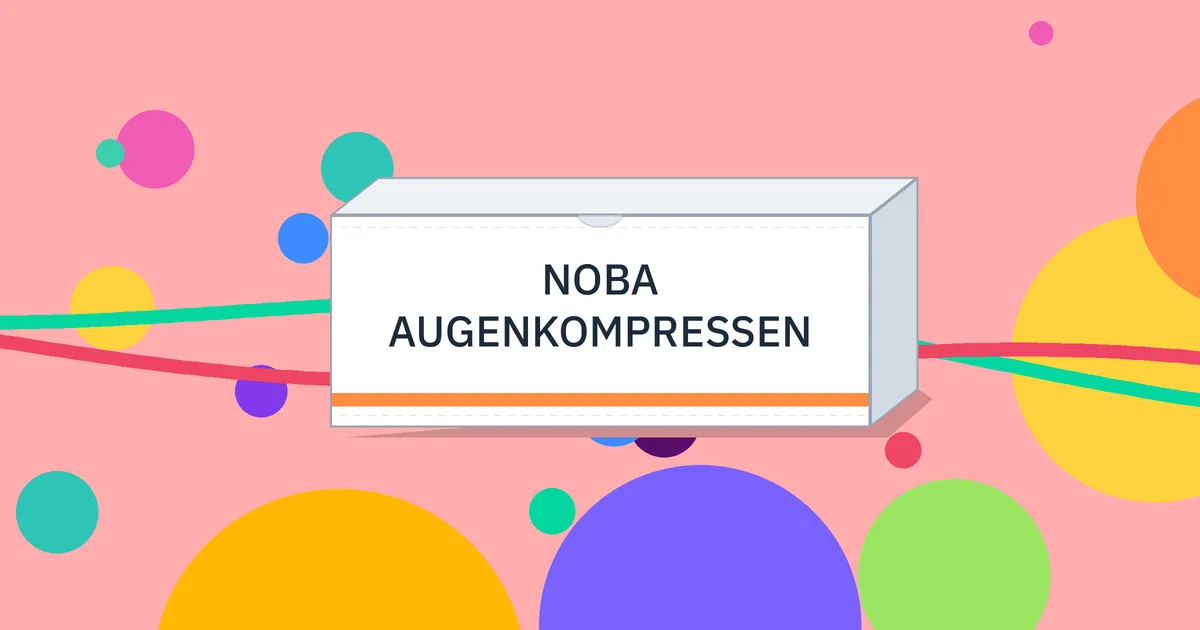 Symbolbild: Packung mit der Aufschrift NOBA AUGENKOMPRESSEN (PZN 06469637) – Verfügbarkeit und Bezug in Apotheken in Frankfurt am Main