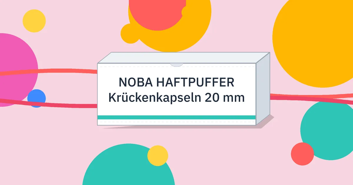 Symbolbild: Packung mit der Aufschrift NOBA HAFTPUFFER Krückenkapseln 20 mm (PZN 05508476) – Verfügbarkeit und Bezug in Apotheken in Frankfurt am Main