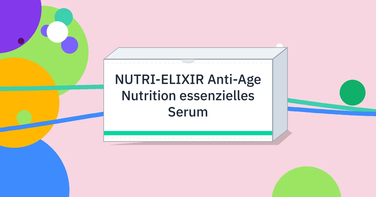 Symbolbild: Packung mit der Aufschrift NUTRI-ELIXIR Anti-Age Nutrition essenzielles Serum (PZN 16600357) – Verfügbarkeit und Bezug in Apotheken in Frankfurt am Main