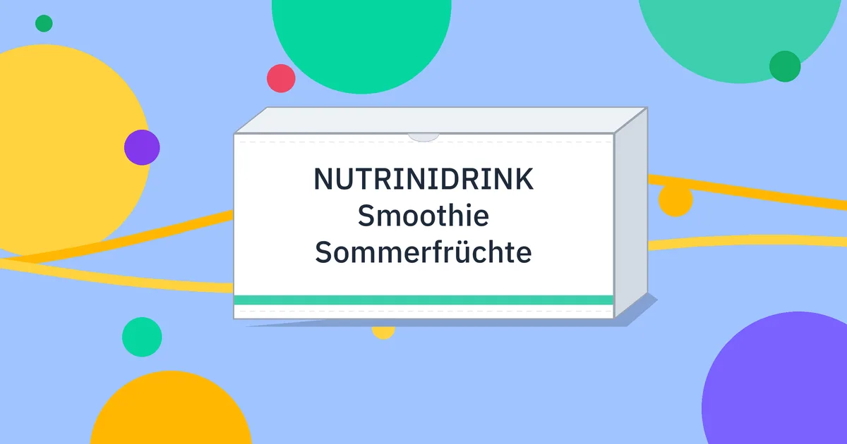 Symbolbild: Packung mit der Aufschrift NUTRINIDRINK Smoothie Sommerfrüchte (PZN 16747184) – Verfügbarkeit und Bezug in Apotheken in Frankfurt am Main