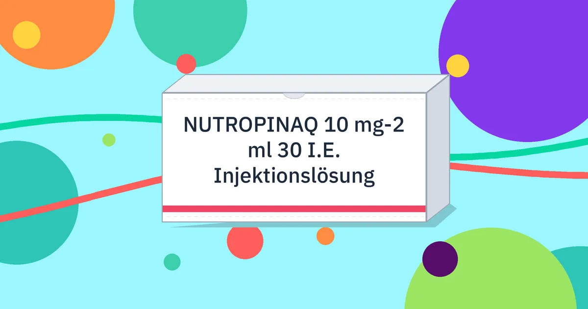 Symbolbild: Packung mit der Aufschrift NUTROPINAQ 10 mg-2 ml 30 I.E. Injektionslösung (PZN 17383519) – Verfügbarkeit und Bezug in Apotheken in Frankfurt am Main