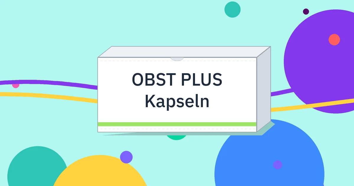 Symbolbild: Packung mit der Aufschrift OBST PLUS Kapseln (PZN 08640880) – Verfügbarkeit und Bezug in Apotheken in Frankfurt am Main