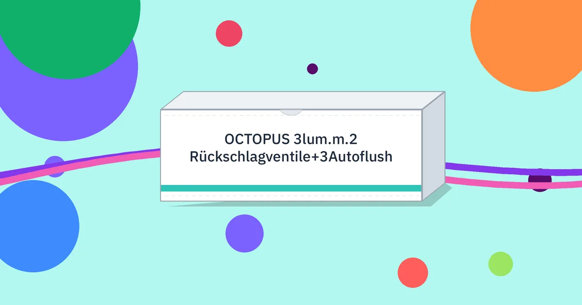 Symbolbild: Packung mit der Aufschrift OCTOPUS 3lum.m.2 Rückschlagventile+3Autoflush (PZN 09445991) – Verfügbarkeit und Bezug in Apotheken in Frankfurt am Main