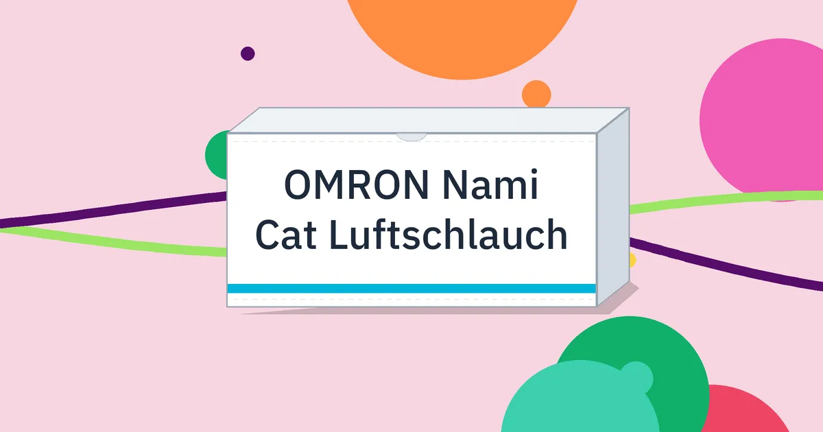 Symbolbild: Packung mit der Aufschrift OMRON Nami Cat Luftschlauch (PZN 16896576) – Verfügbarkeit und Bezug in Apotheken in Frankfurt am Main