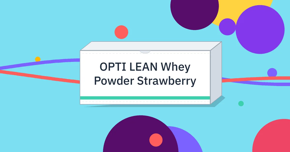 Symbolbild: Packung mit der Aufschrift OPTI LEAN Whey Powder Strawberry (PZN 13585031) – Verfügbarkeit und Bezug in Apotheken in Frankfurt am Main