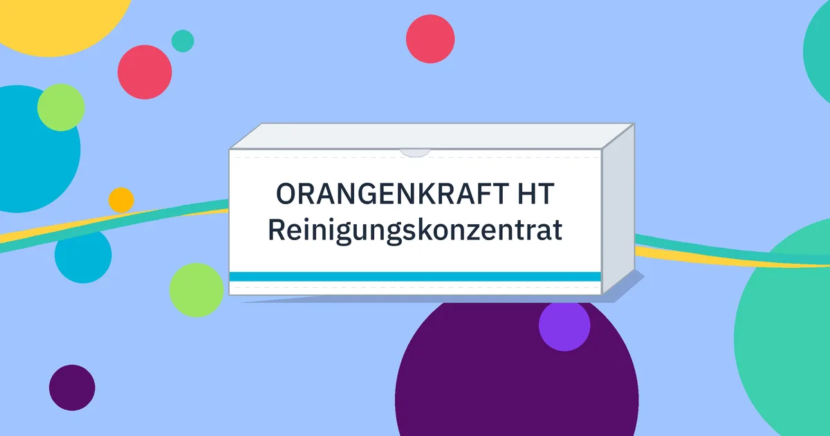 Symbolbild: Packung mit der Aufschrift ORANGENKRAFT HT Reinigungskonzentrat (PZN 09237637) – Verfügbarkeit und Bezug in Apotheken in Frankfurt am Main