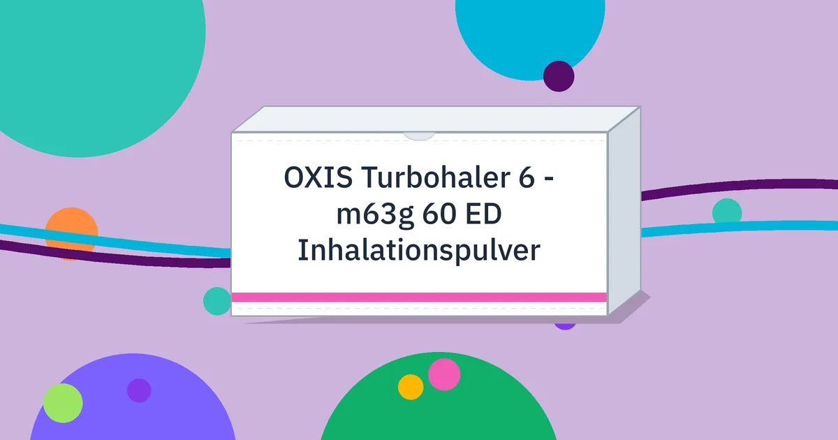Symbolbild: Packung mit der Aufschrift OXIS Turbohaler 6 -m63g 60 ED Inhalationspulver (PZN 08510249) – Verfügbarkeit und Bezug in Apotheken in Frankfurt am Main