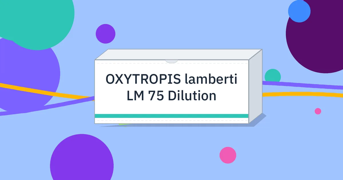 Symbolbild: Packung mit der Aufschrift OXYTROPIS lamberti LM 75 Dilution (PZN 13630145) – Verfügbarkeit und Bezug in Apotheken in Frankfurt am Main