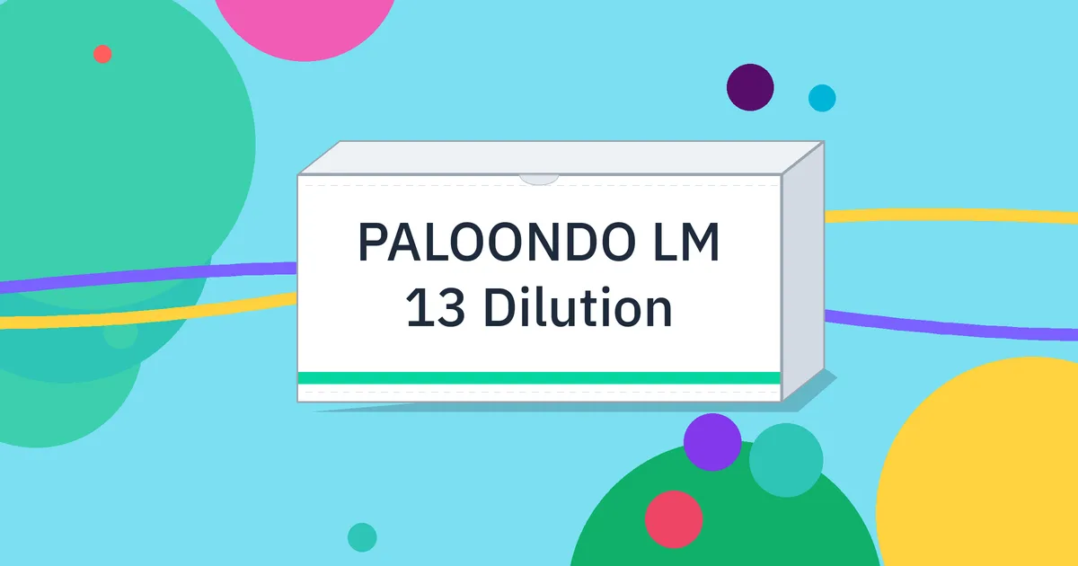 Symbolbild: Packung mit der Aufschrift PALOONDO LM 13 Dilution (PZN 13630369) – Verfügbarkeit und Bezug in Apotheken in Frankfurt am Main