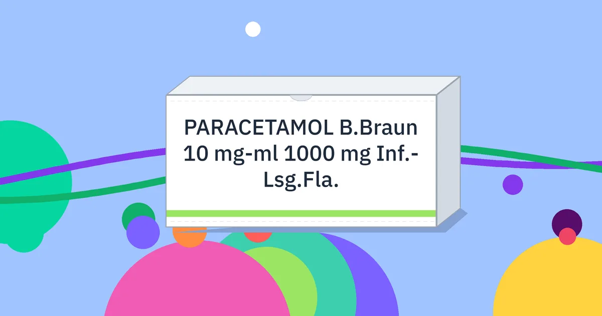 Symbolbild: Packung mit der Aufschrift PARACETAMOL B.Braun 10 mg-ml 1000 mg Inf.-Lsg.Fla. (PZN 19394160) – Verfügbarkeit und Bezug in Apotheken in Frankfurt am Main