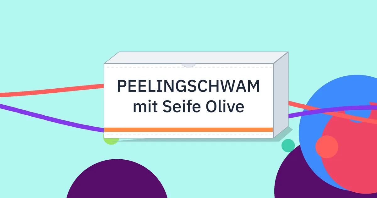 Symbolbild: Packung mit der Aufschrift PEELINGSCHWAM mit Seife Olive (PZN 16334967) – Verfügbarkeit und Bezug in Apotheken in Frankfurt am Main