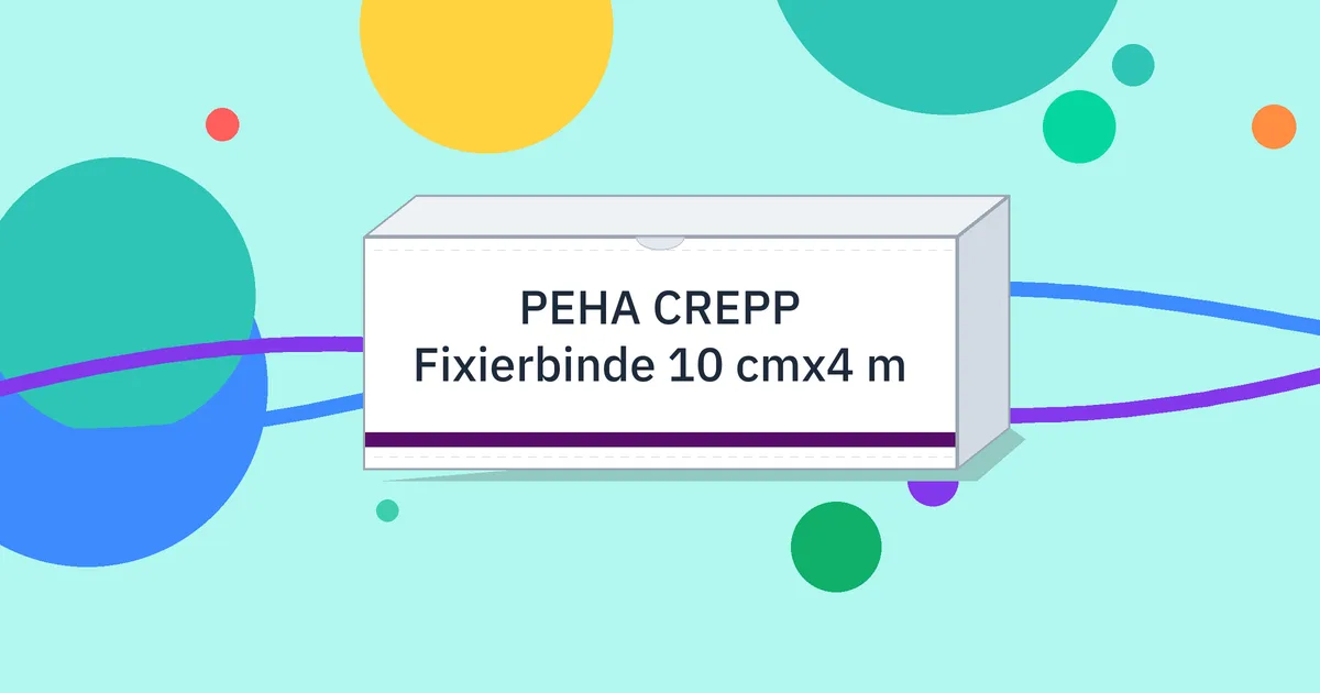 Symbolbild: Packung mit der Aufschrift PEHA CREPP Fixierbinde 10 cmx4 m (PZN 09330153) – Verfügbarkeit und Bezug in Apotheken in Frankfurt am Main