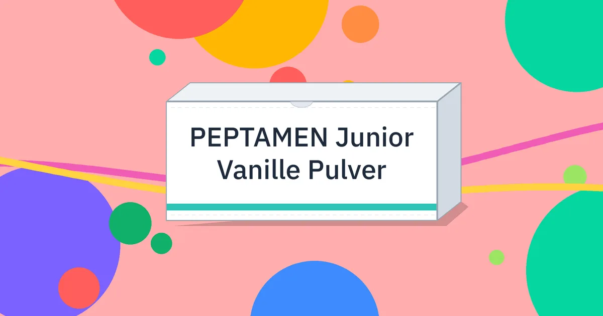 Symbolbild: Packung mit der Aufschrift PEPTAMEN Junior Vanille Pulver (PZN 19751157) – Verfügbarkeit und Bezug in Apotheken in Frankfurt am Main