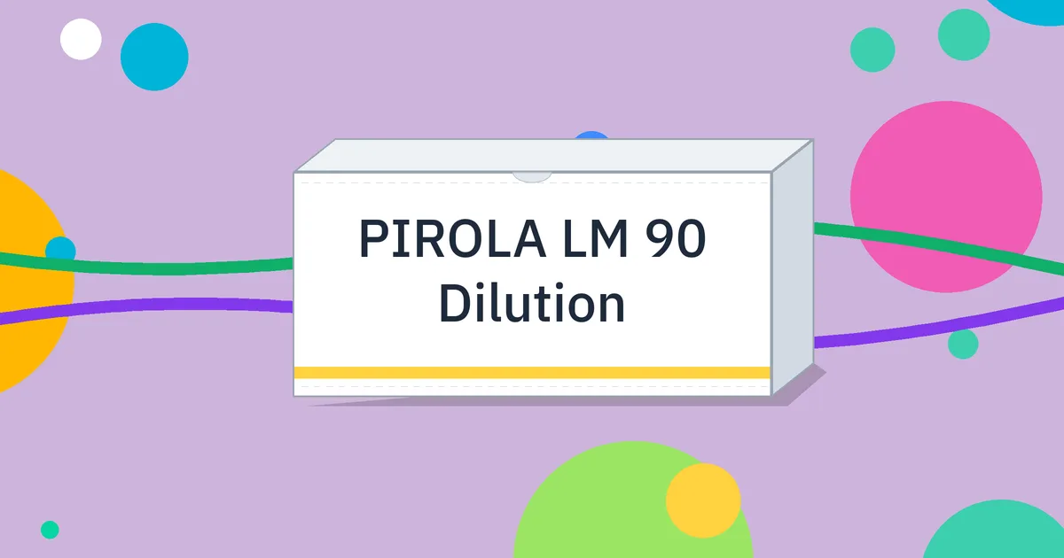 Symbolbild: Packung mit der Aufschrift PIROLA LM 90 Dilution (PZN 13645566) – Verfügbarkeit und Bezug in Apotheken in Frankfurt am Main