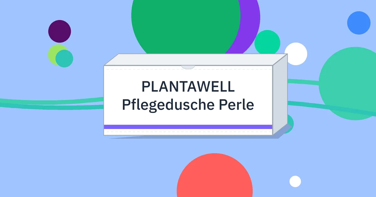 Symbolbild: Packung mit der Aufschrift PLANTAWELL Pflegedusche Perle (PZN 20300922) – Verfügbarkeit und Bezug in Apotheken in Frankfurt am Main