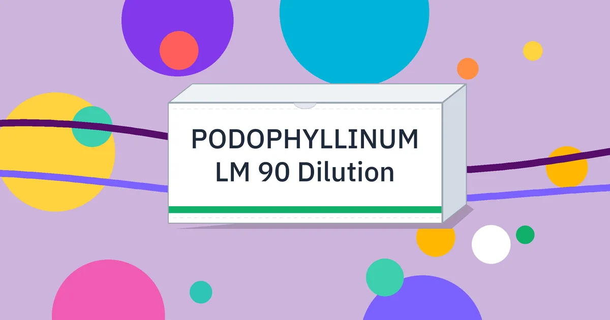 Symbolbild: Packung mit der Aufschrift PODOPHYLLINUM LM 90 Dilution (PZN 13661275) – Verfügbarkeit und Bezug in Apotheken in Frankfurt am Main