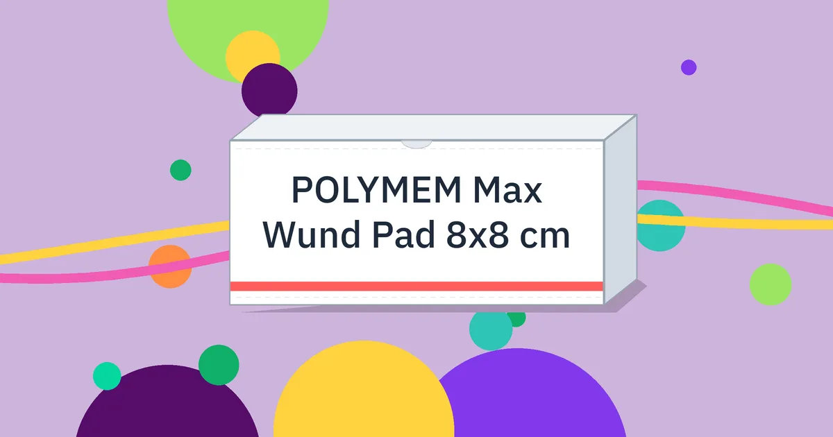 Symbolbild: Packung mit der Aufschrift POLYMEM Max Wund Pad 8x8 cm (PZN 10837058) – Verfügbarkeit und Bezug in Apotheken in Frankfurt am Main