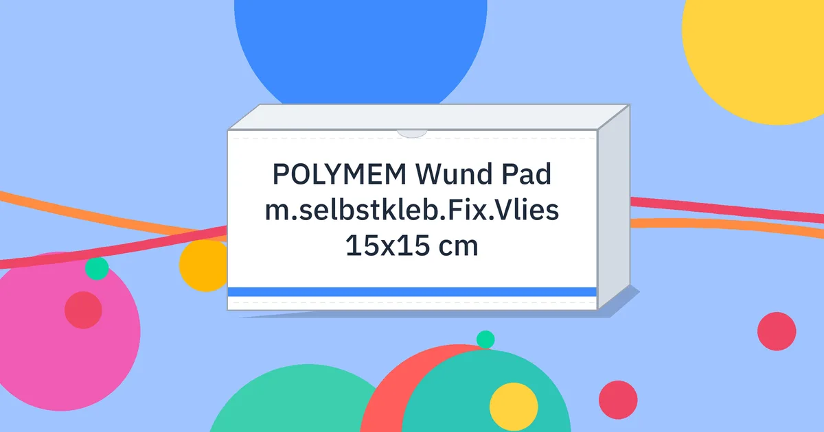 Symbolbild: Packung mit der Aufschrift POLYMEM Wund Pad m.selbstkleb.Fix.Vlies 15x15 cm (PZN 16784251) – Verfügbarkeit und Bezug in Apotheken in Frankfurt am Main