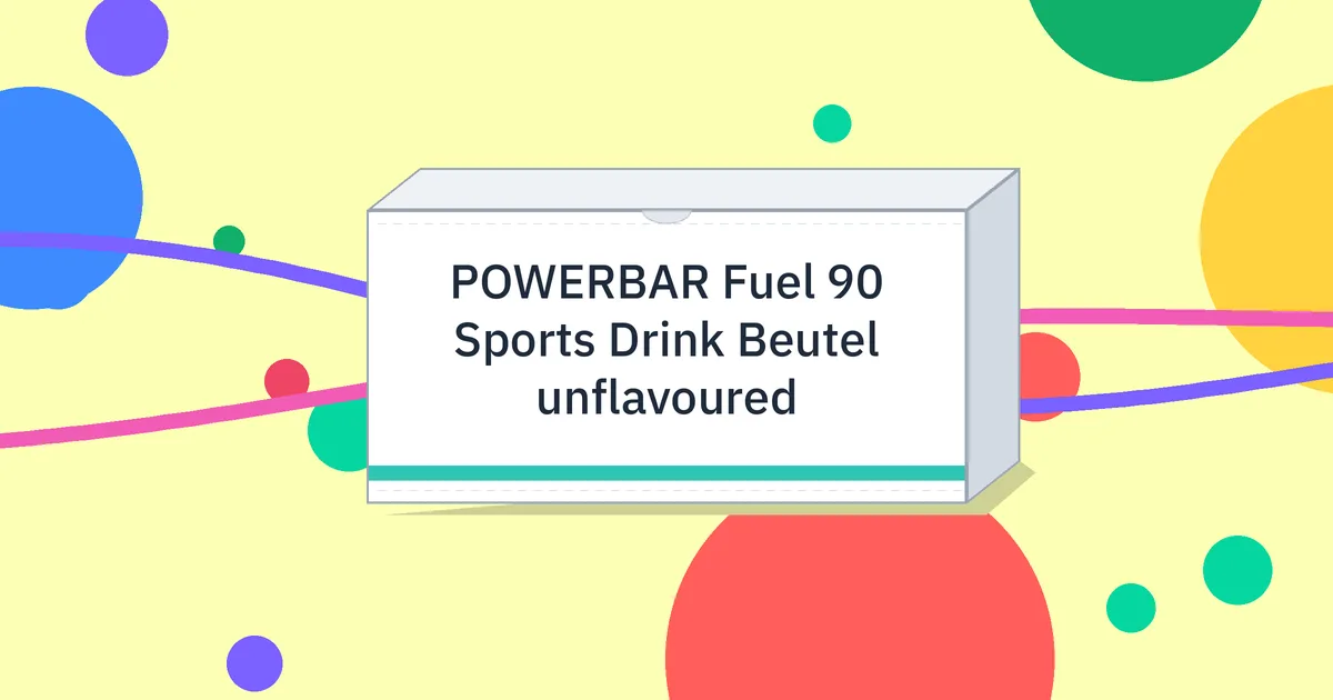 Symbolbild: Packung mit der Aufschrift POWERBAR Fuel 90 Sports Drink Beutel unflavoured (PZN 20304357) – Verfügbarkeit und Bezug in Apotheken in Frankfurt am Main