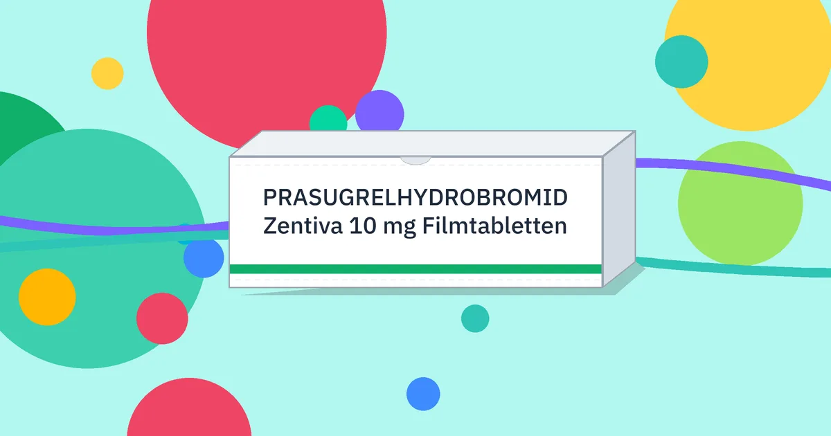 Symbolbild: Packung mit der Aufschrift PRASUGRELHYDROBROMID Zentiva 10 mg Filmtabletten (PZN 14212705) – Verfügbarkeit und Bezug in Apotheken in Frankfurt am Main