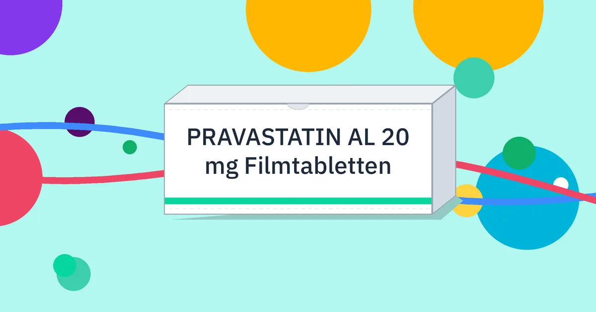 Symbolbild: Packung mit der Aufschrift PRAVASTATIN AL 20 mg Filmtabletten (PZN 04218670) – Verfügbarkeit und Bezug in Apotheken in Frankfurt am Main