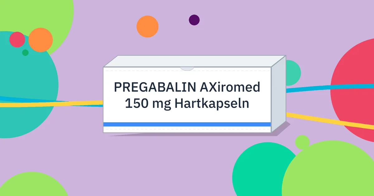 Symbolbild: Packung mit der Aufschrift PREGABALIN AXiromed 150 mg Hartkapseln (PZN 18488551) – Verfügbarkeit und Bezug in Apotheken in Frankfurt am Main