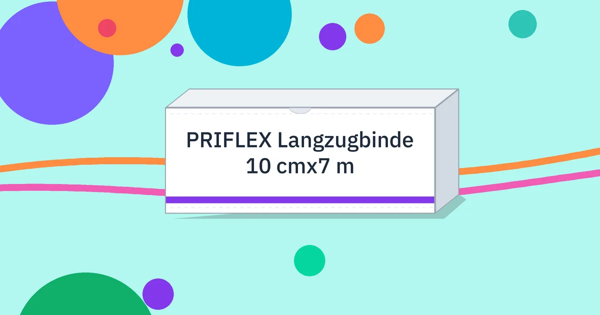 Symbolbild: Packung mit der Aufschrift PRIFLEX Langzugbinde 10 cmx7 m (PZN 04633647) – Verfügbarkeit und Bezug in Apotheken in Frankfurt am Main