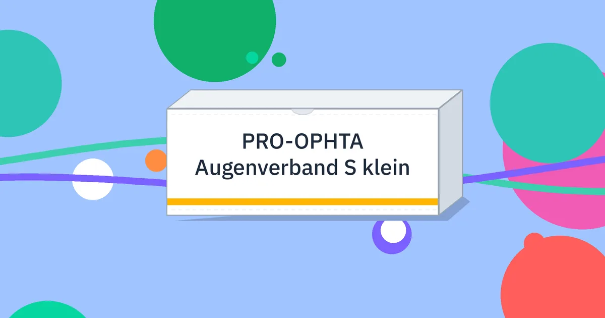 Symbolbild: Packung mit der Aufschrift PRO-OPHTA Augenverband S klein (PZN 16165128) – Verfügbarkeit und Bezug in Apotheken in Frankfurt am Main